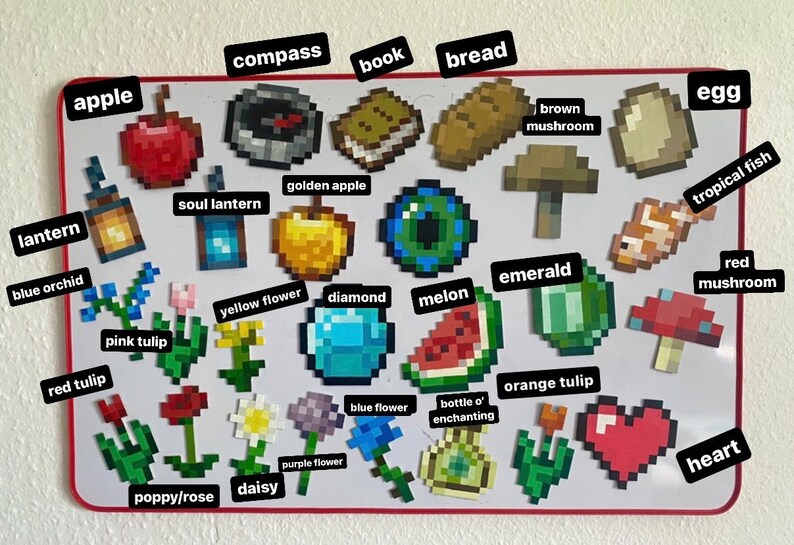 Minecraft Items Magnets - REQUESTS OPEN - Pixel Art Video Game ...