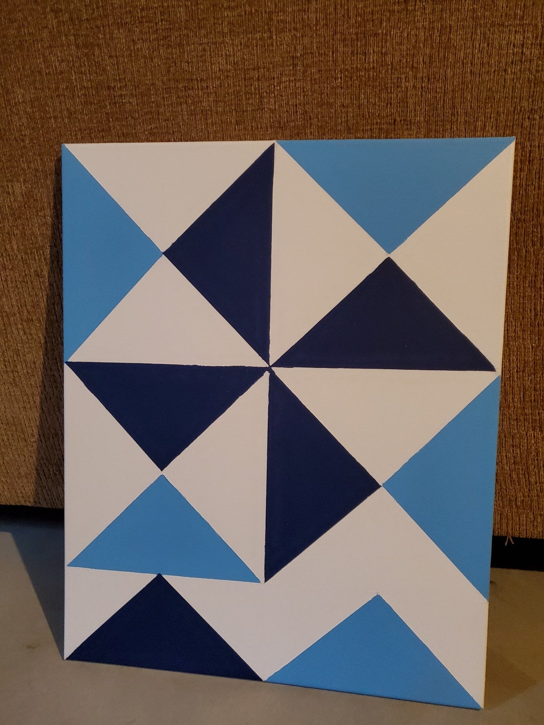 Handmade Barn Quilt blue Triangles - Etsy