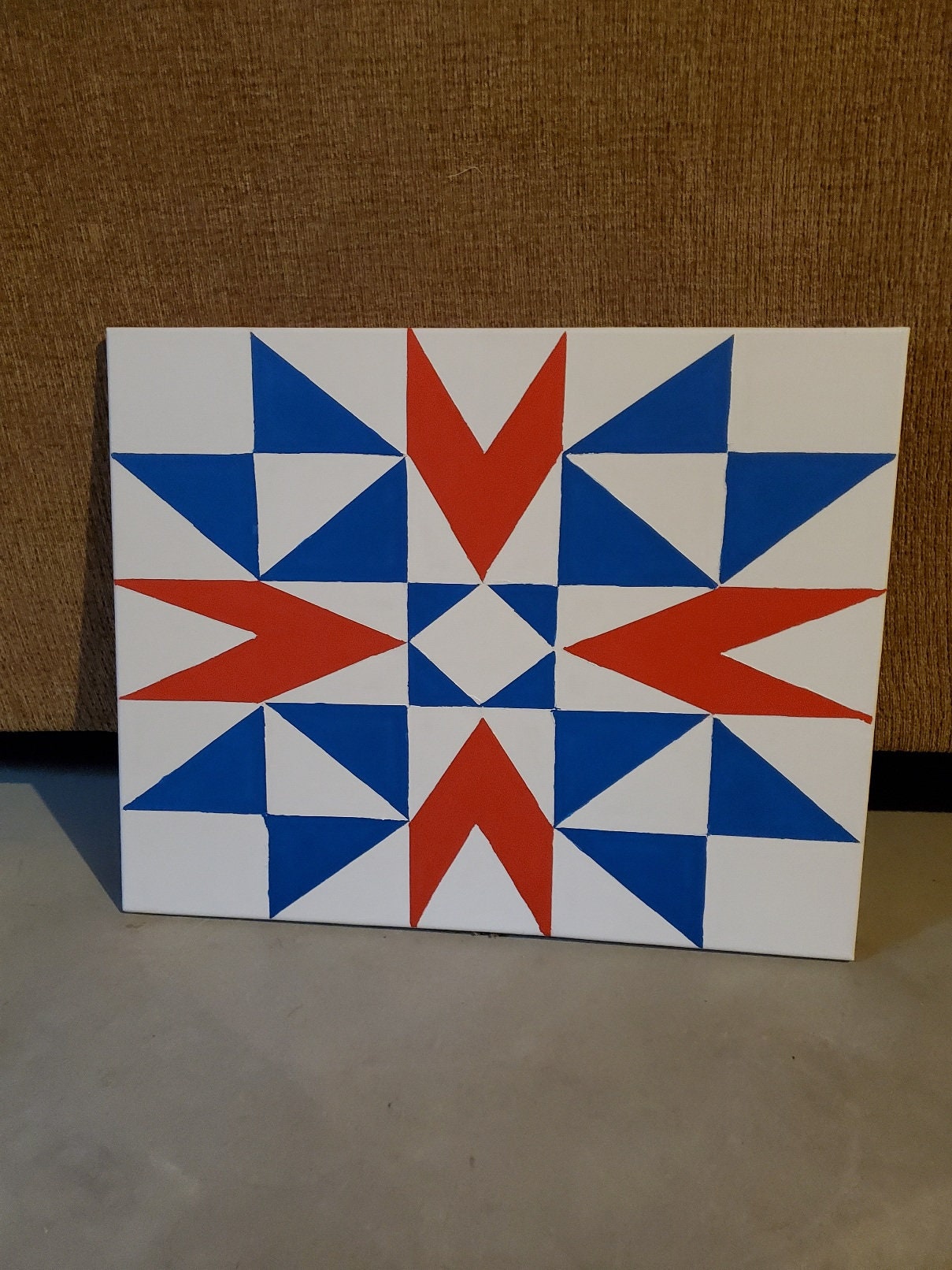 Handmade Barn Quilt- "red, White, Blue Pattern" - Etsy
