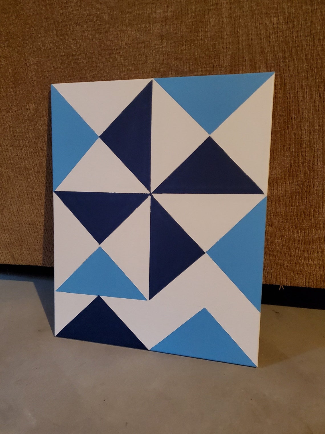 Handmade Barn Quilt blue Triangles - Etsy