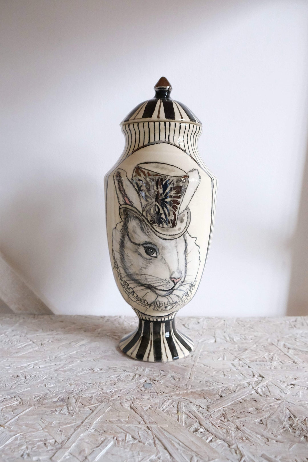 Ceramic Vase portrait of the White Rabbit. Ceramic Vase, White Rabbit ...