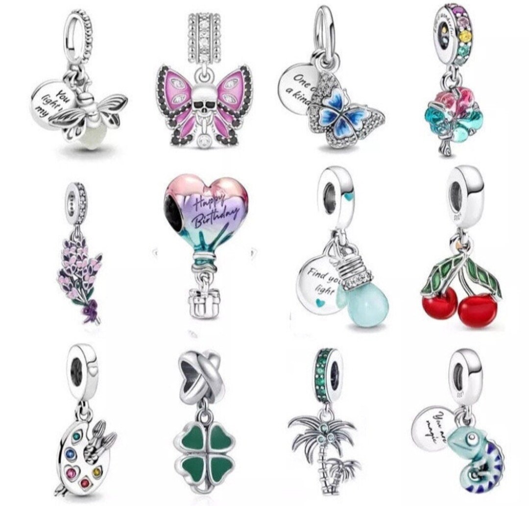S925 Sterling Silver Pandora Charm Chameleon Dangle Beads Glowing ...