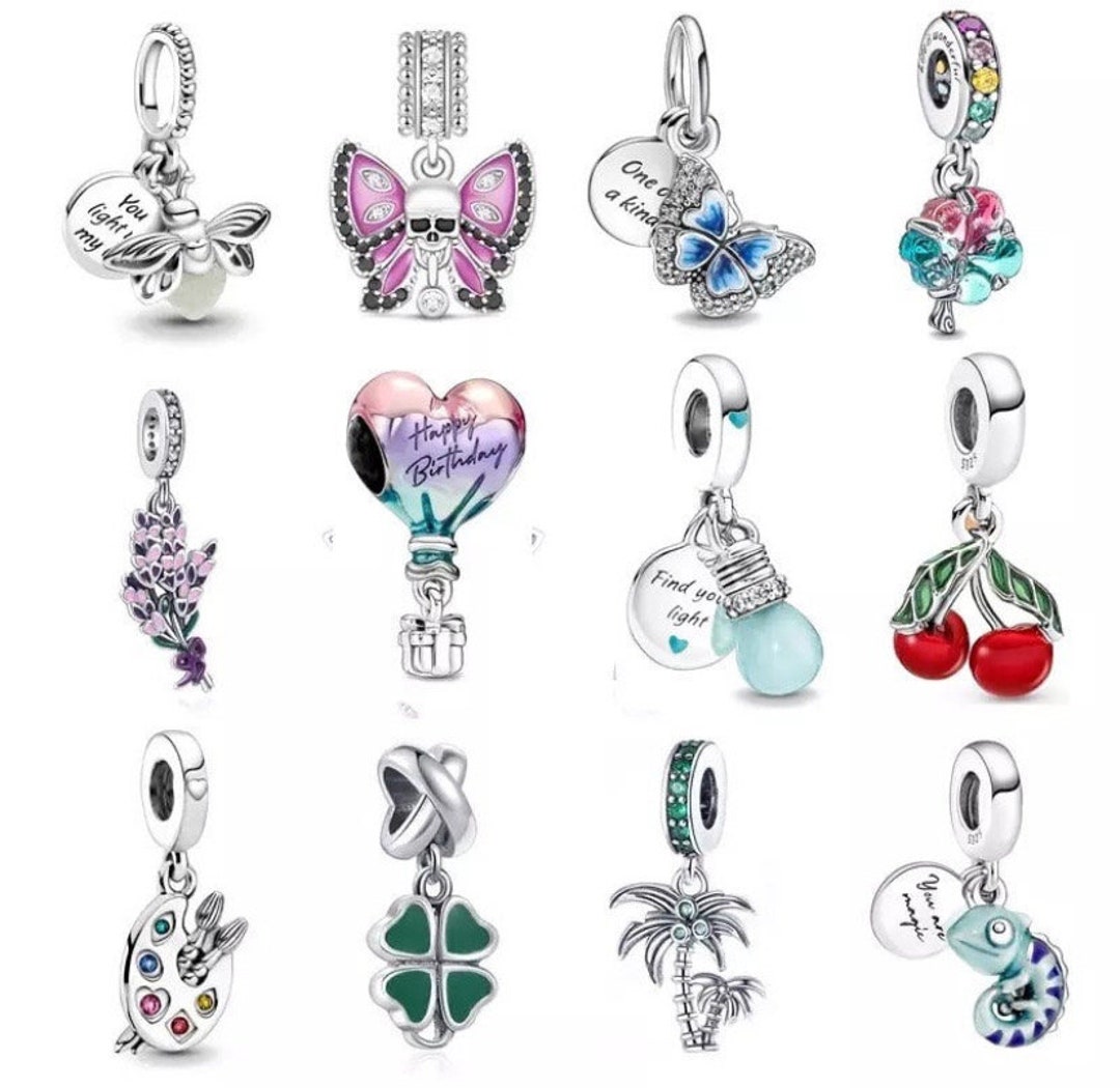 S925 Sterling Silver Pandora Charm Chameleon Dangle Beads Glowing ...