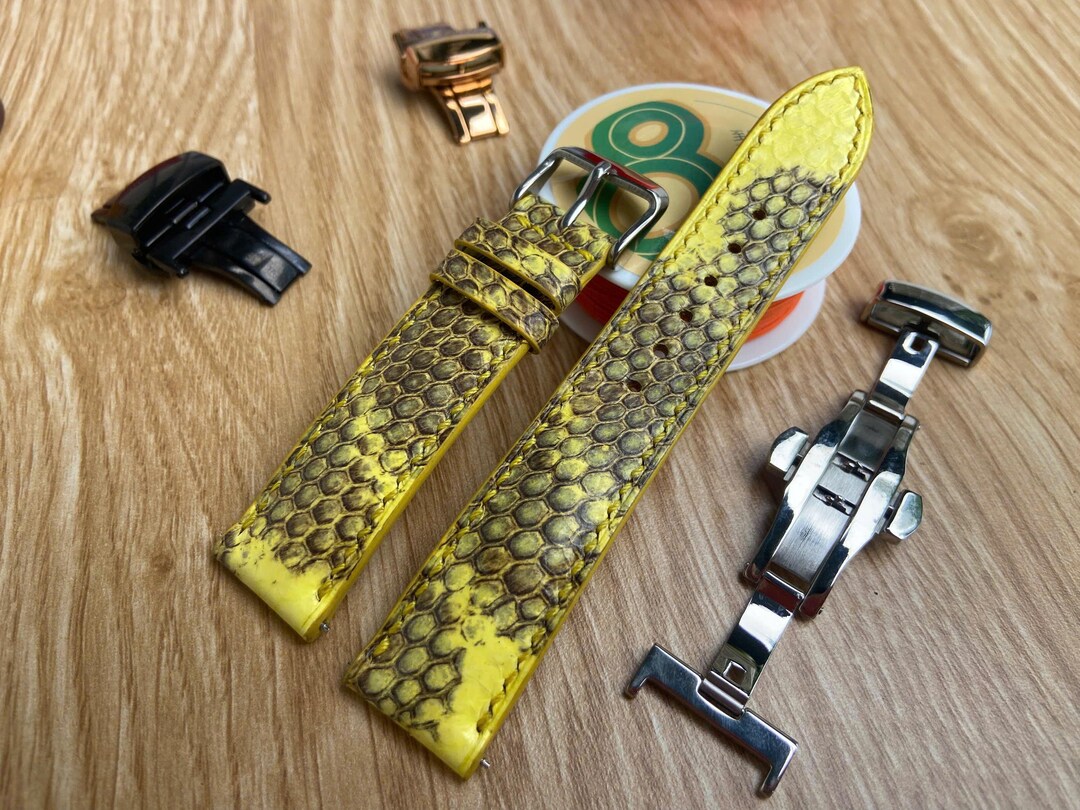 Multi Color Snake Leather Watch Strap Band, Leather Wrist Watch Band ...