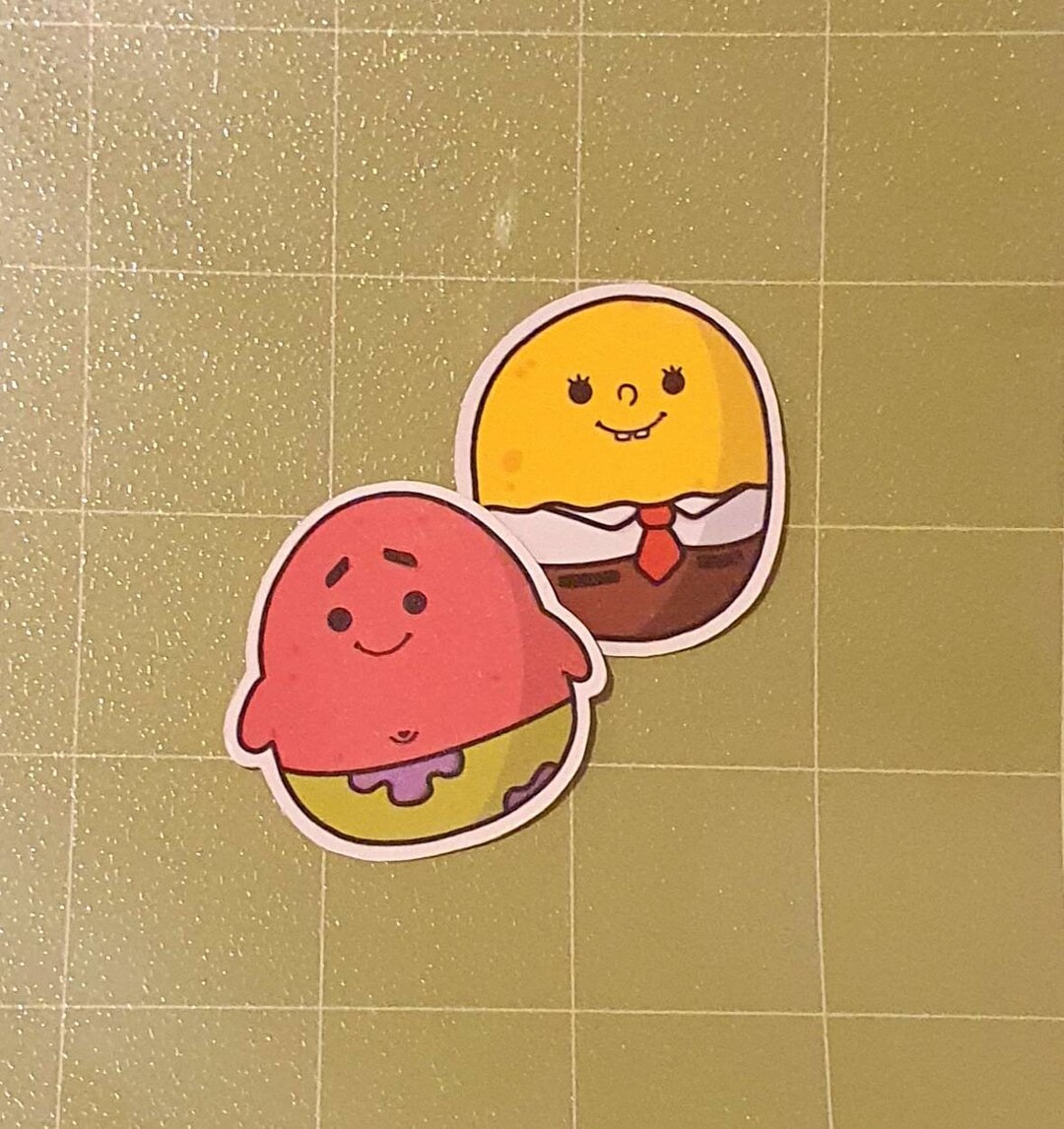 Spongebob and Patrick Star Stickers 2 Designs Hand Designed, Die Cut ...