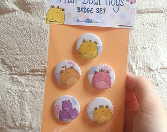 Pastel Frog Mini Badge Set 6 Designs Handmade Mini Badges Pastel and ...