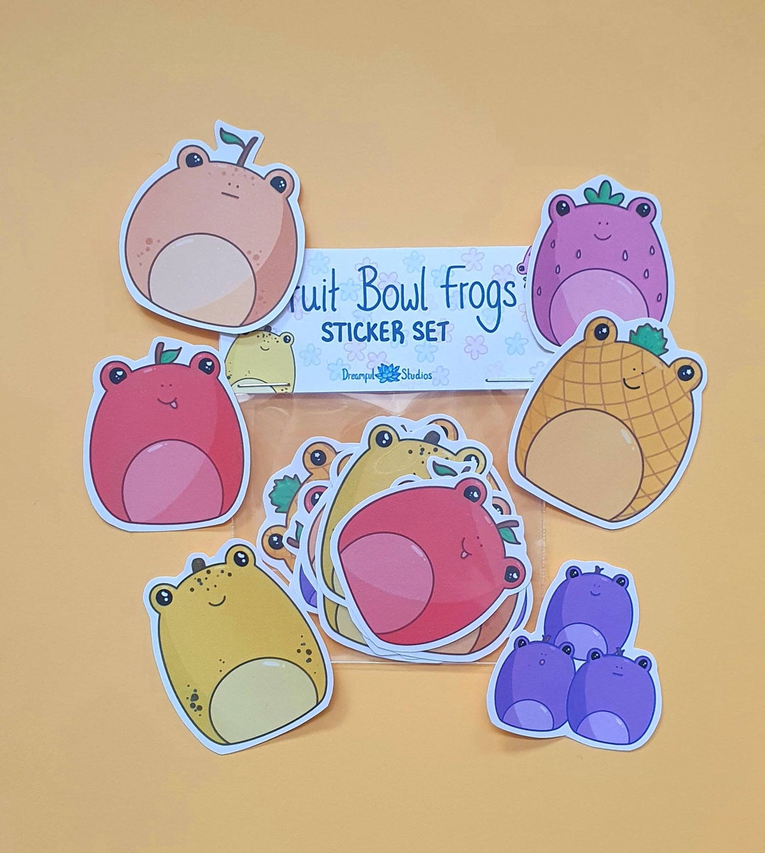 Fruit Bowl Frogs Sticker Set | Fruit Inspired Frogs | Sticker Set ...