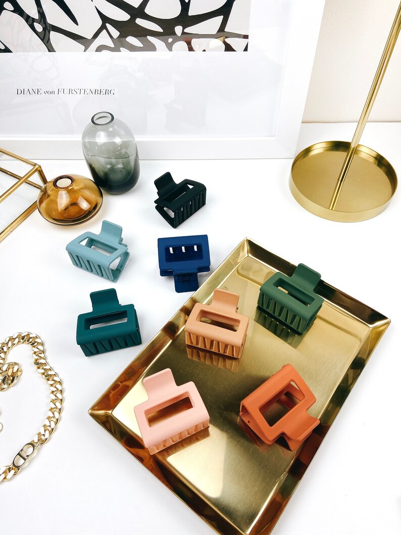 Matt Hair Claw Clips Rectangle Square French Hair Clip - Etsy