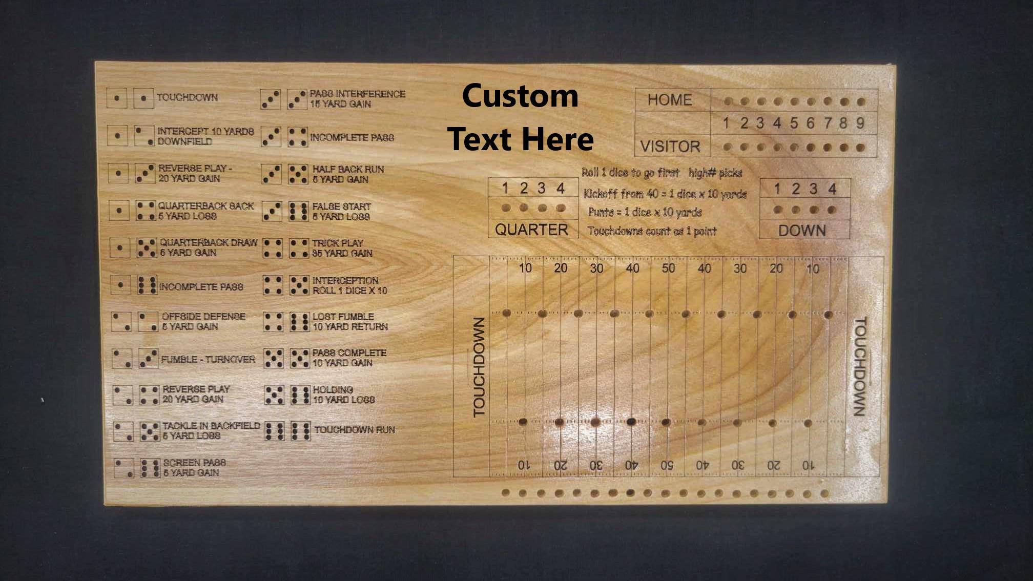 Laser Engraved Football Dice Game. FREE PERSONALIZATION +SHIPPING - Etsy