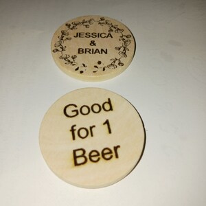 Customized Wedding Laser Engraved Drink Tokens 100 Pieces FREE SHIPPING ...