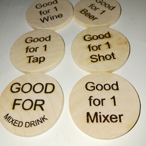 Customized Laser Engraved Drink Tokens 100 Pieces FREE SHIPPING - Etsy