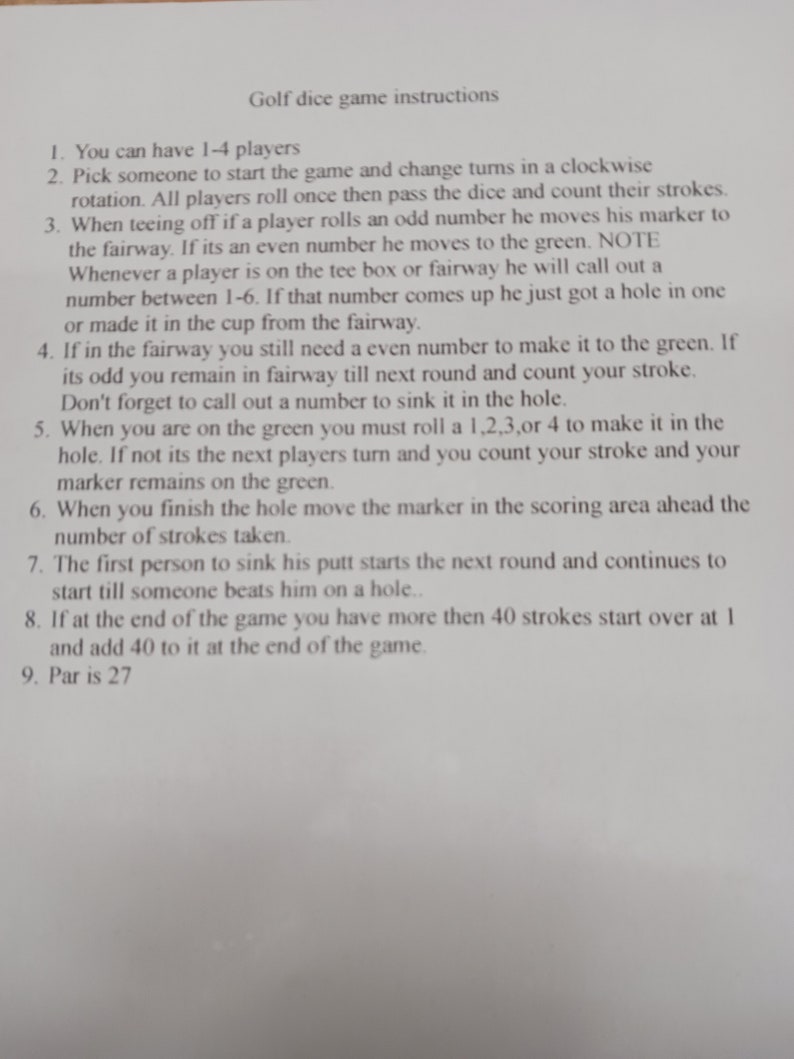 Golf Dice Game FREE PERSONALIZATION + SHIPPING - Etsy