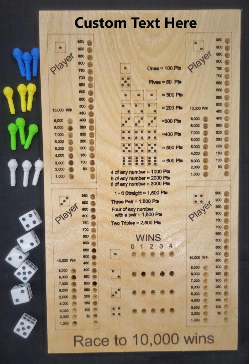 Race to 10,000 Dice Game FREE PERSONALIZATION + SHIPPING - Etsy