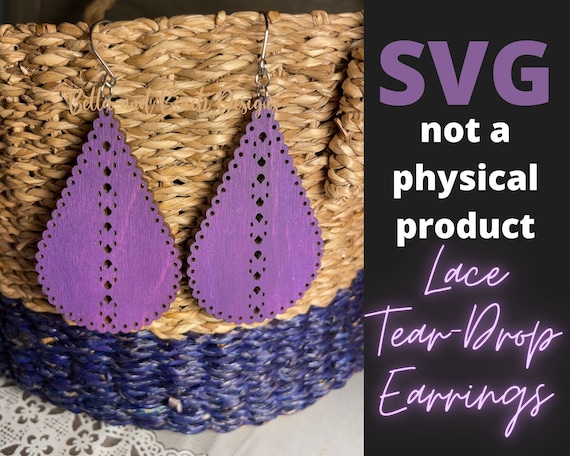 Lace Tear Drop Earrings SVG Digital File Only - Etsy