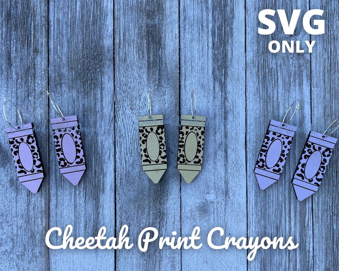 Cheetah Print Crayon Earrings - Digital File Only - Etsy