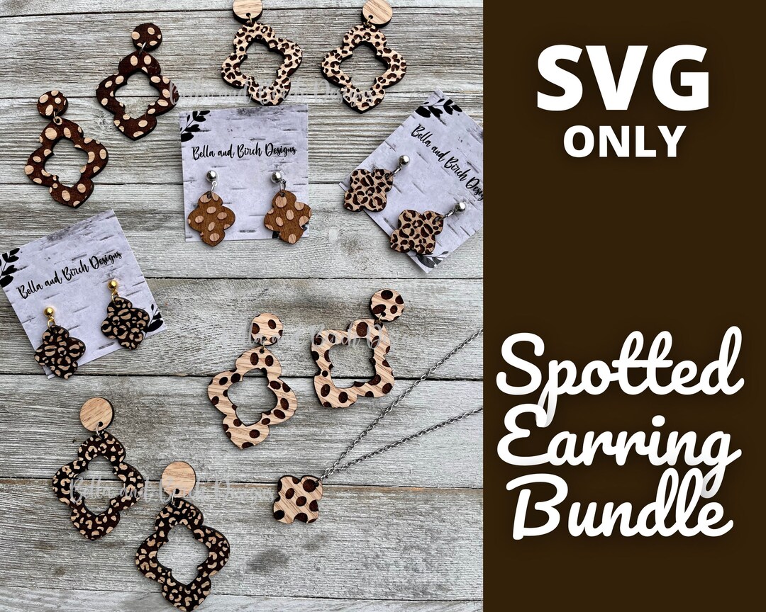 Cheetah Moroccan Shape Earring Bundle - Digital File Only - Etsy