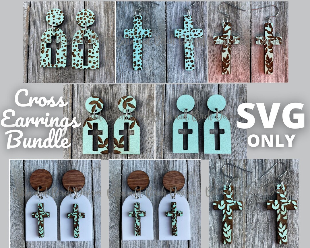 Vine Cross Earrings Bundle - Digital File Only - Etsy
