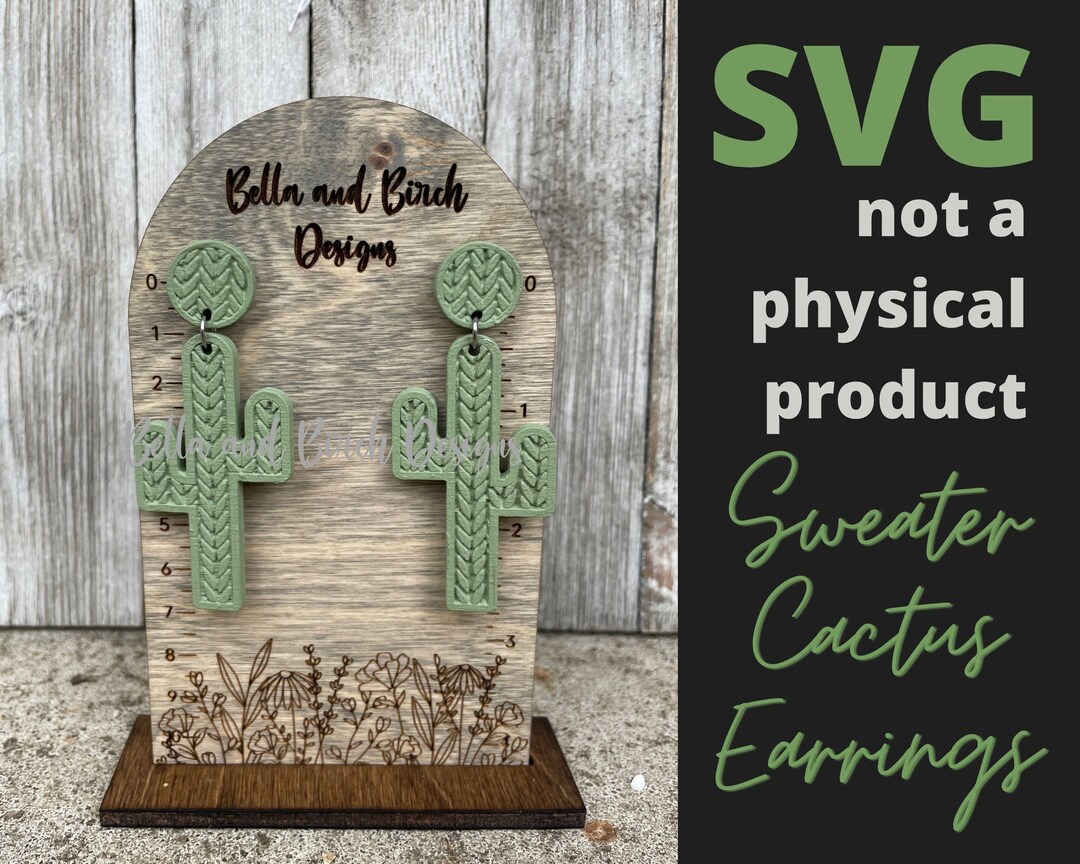 Sweater Cactus Earring SVG - Digital File Only - Etsy