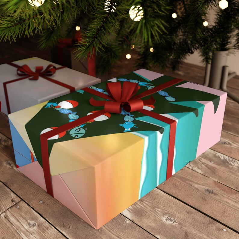 Happy Fishmas Gift Wrapping Paper Sheets, 1pc 20 X 28 - Etsy