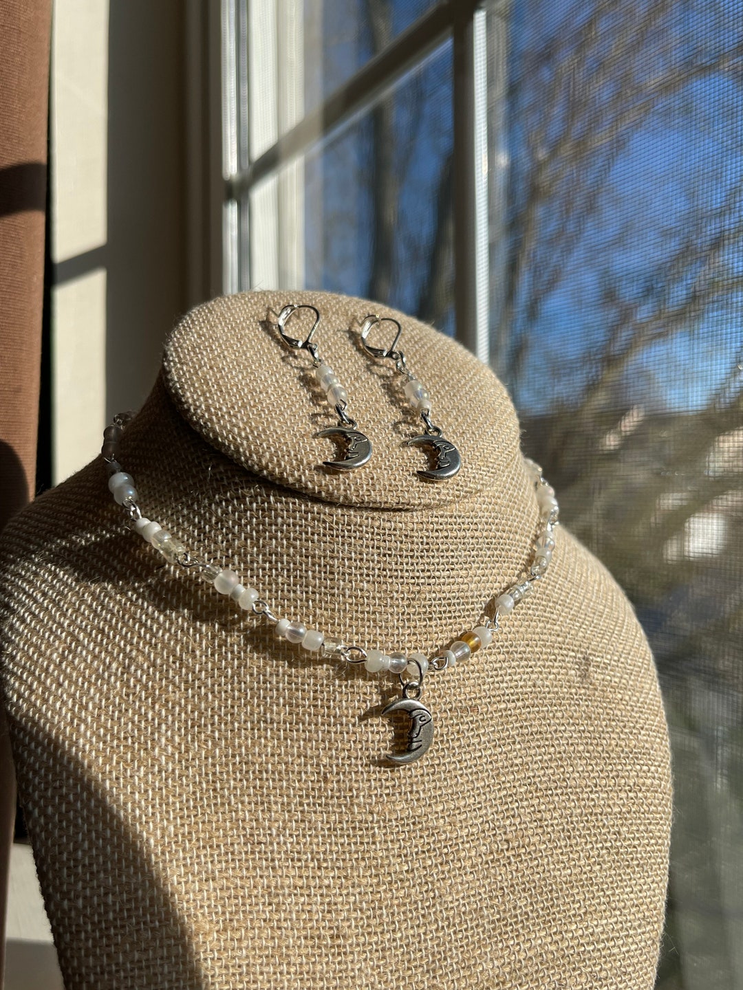 Beaded Moon Choker - Etsy