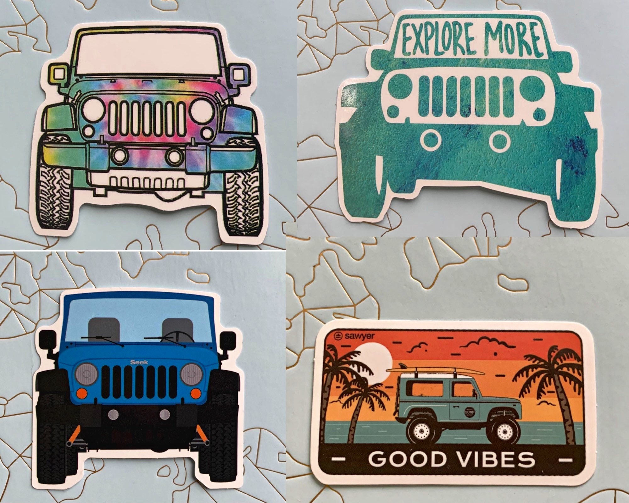 RV, Hippie Van Travel Stickers , Van Life Road Trip, off Road Truck Car ...