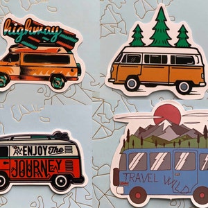 RV, Hippie Van Travel Stickers , Van Life Road Trip, off Road Truck Car ...