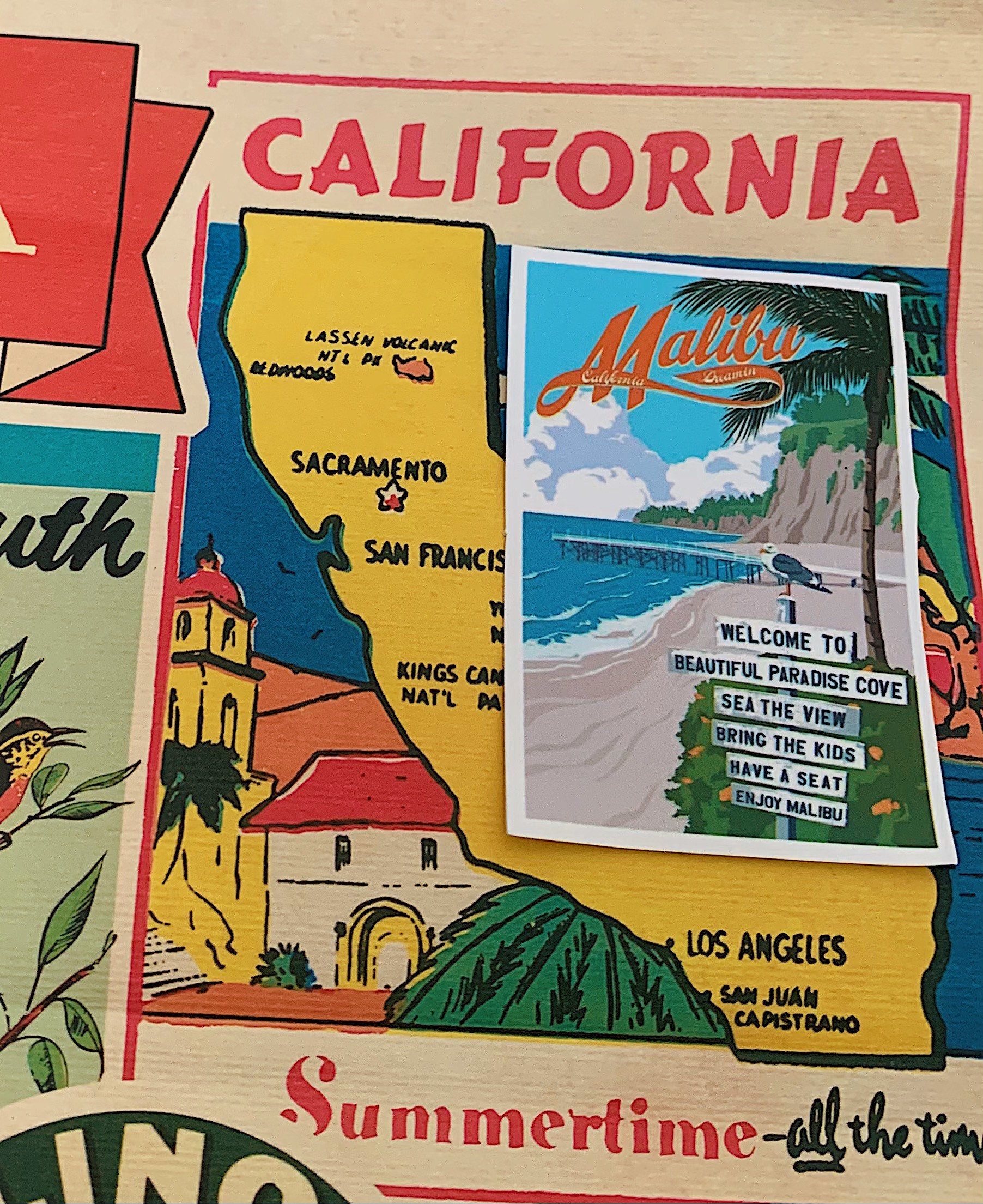 California Travel Stickers:joshua Tree, Malibu, Santa Cruz National ...