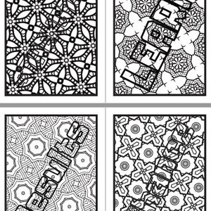 Power Words Coloring Pages | Etsy