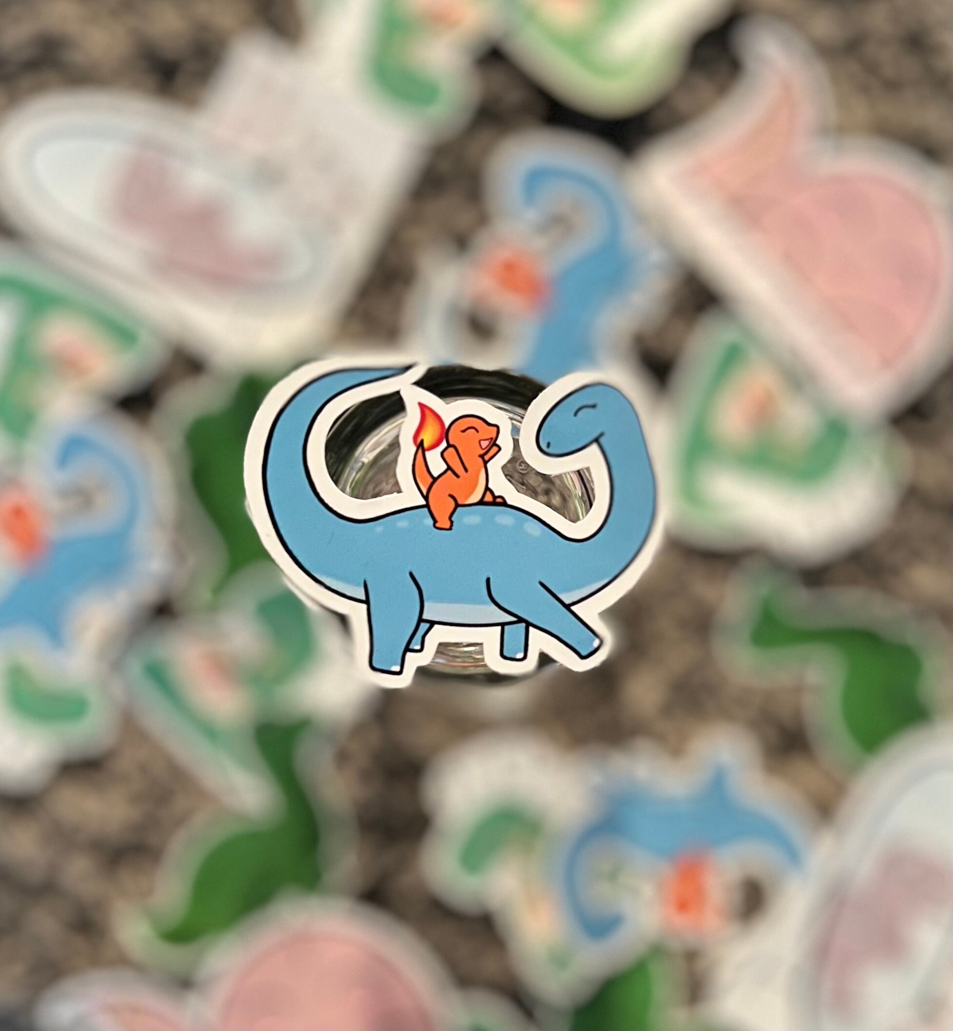 Charmander Brachiosaurus Dinosaur Sticker - Etsy