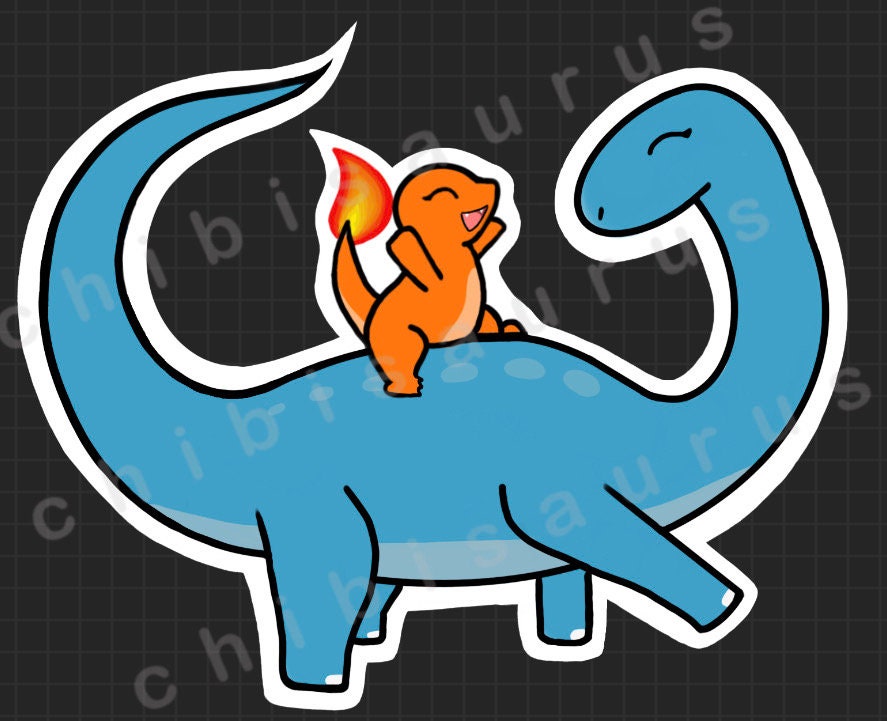 Charmander Brachiosaurus Dinosaur Sticker - Etsy