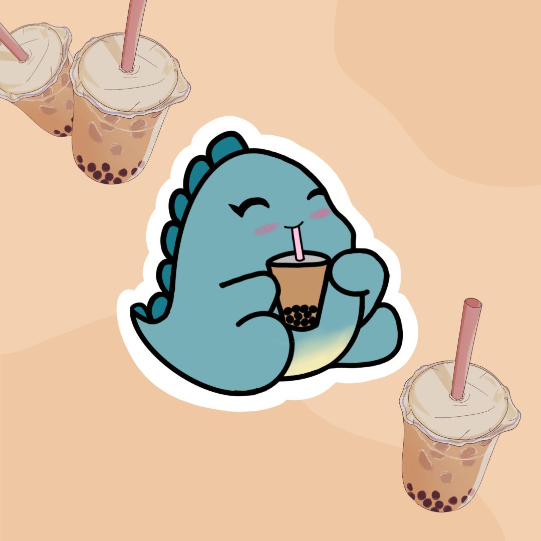 Boba ABG Dinosaur Weatherproof Die-cut Vinyl Sticker - Etsy
