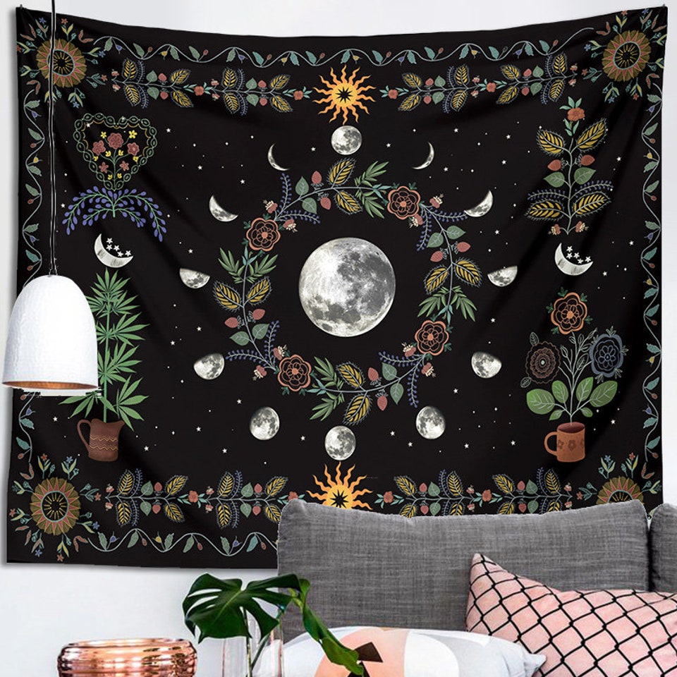 Moon Tapestry Aesthetic, Witchy Wall Hanging Tapestry sold by Gabriel ...