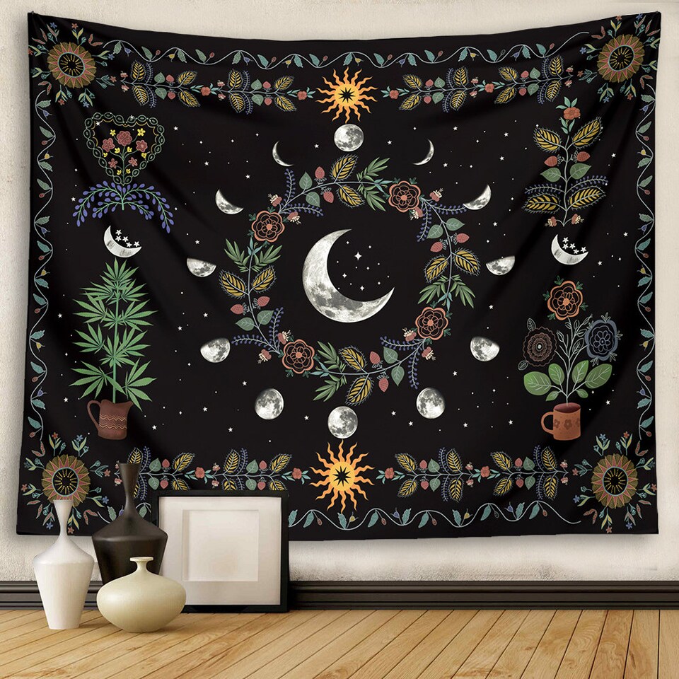 Moon Tapestry Aesthetic, Witchy Wall Hanging Tapestry sold by Gabriel ...