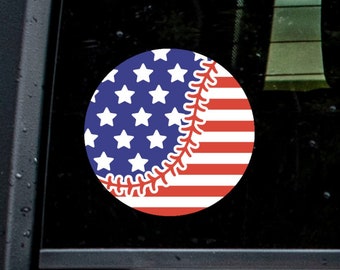 Baseball Flag Car Decal - Etsy