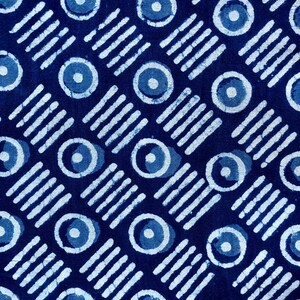 Indigo/dabu/blue Block Prints Fabric Hand Printed Indian Fabric Natural ...
