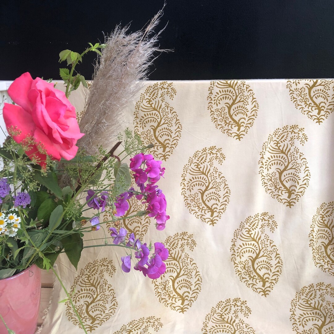 Indian Block Prints Fabric/tree of Life/jaipur Print/paisley Print ...