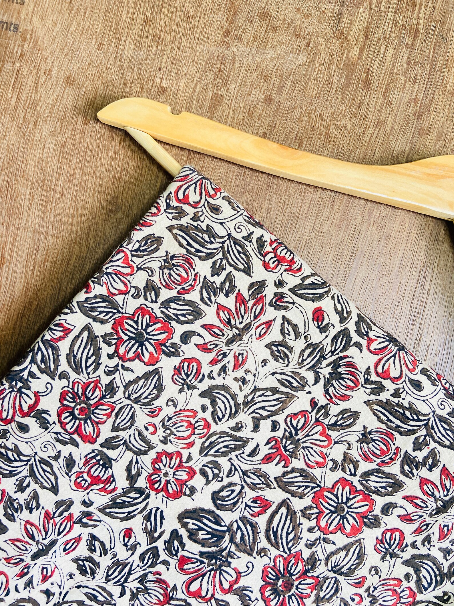 Beautiful Flower Petal Themed Hand Block Printed Cotton Fabric Bagru ...