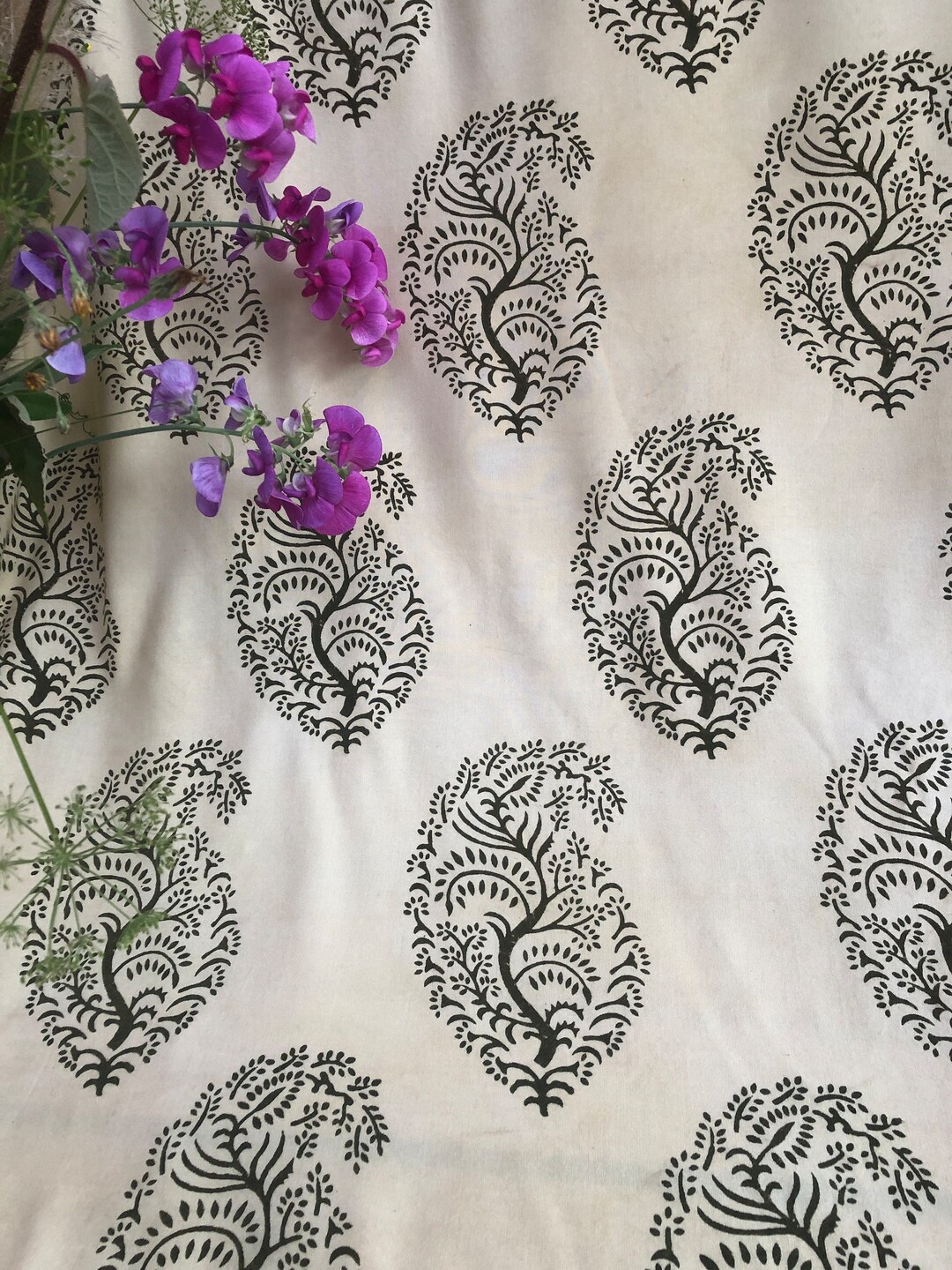 Indian Block Prints Fabric/tree of Life/jaipur Paisley Print/rajasthan ...
