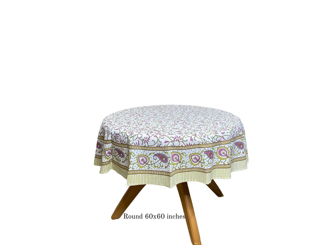 Round Floral Paisley Print Table Drapery Housewarming Gift Country ...