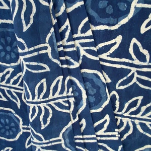 Indigo/dabu/blue Block Print Fabric Hand Printed Indian Fabric Natural ...