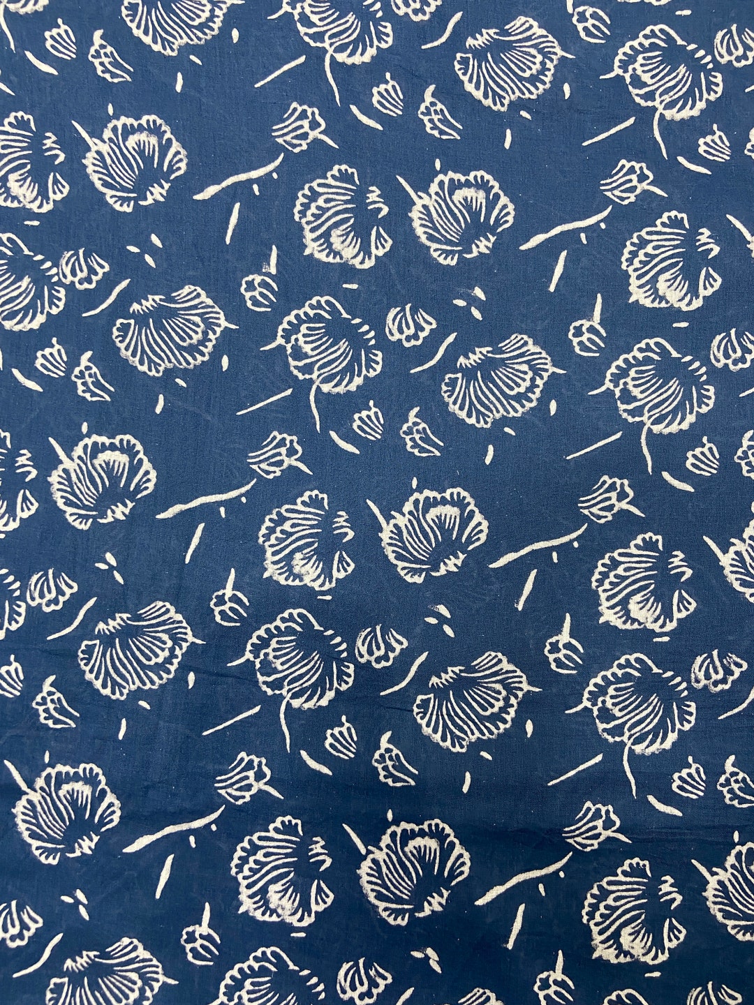 Hand Block Print 100% Cotton Printed Running Natural Dye Fabric Garment ...