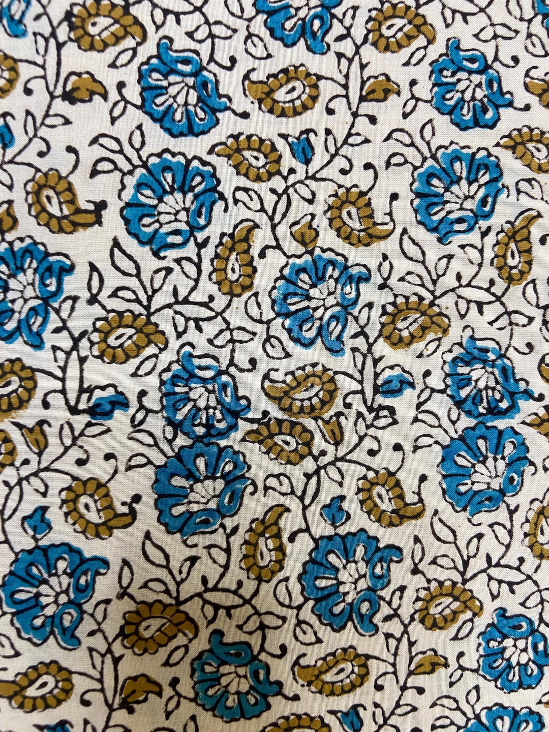 Hand Block Print Cotton Fabric Jaipuri Print Fabric Handmade Bagru ...