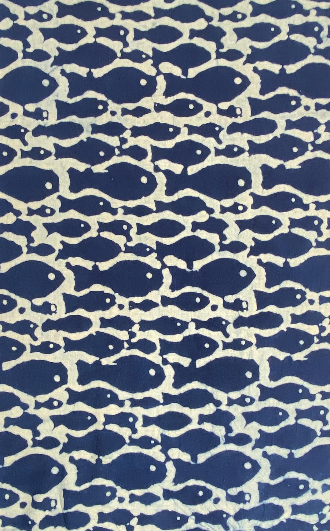 Block Print 100% Cotton Fish Print Fabric in Indigo Fabric/fabric by ...
