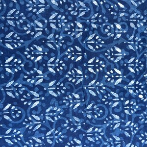 Indigo/dabu/blue Block Prints Fabric Hand Printed Indian Fabric Natural ...