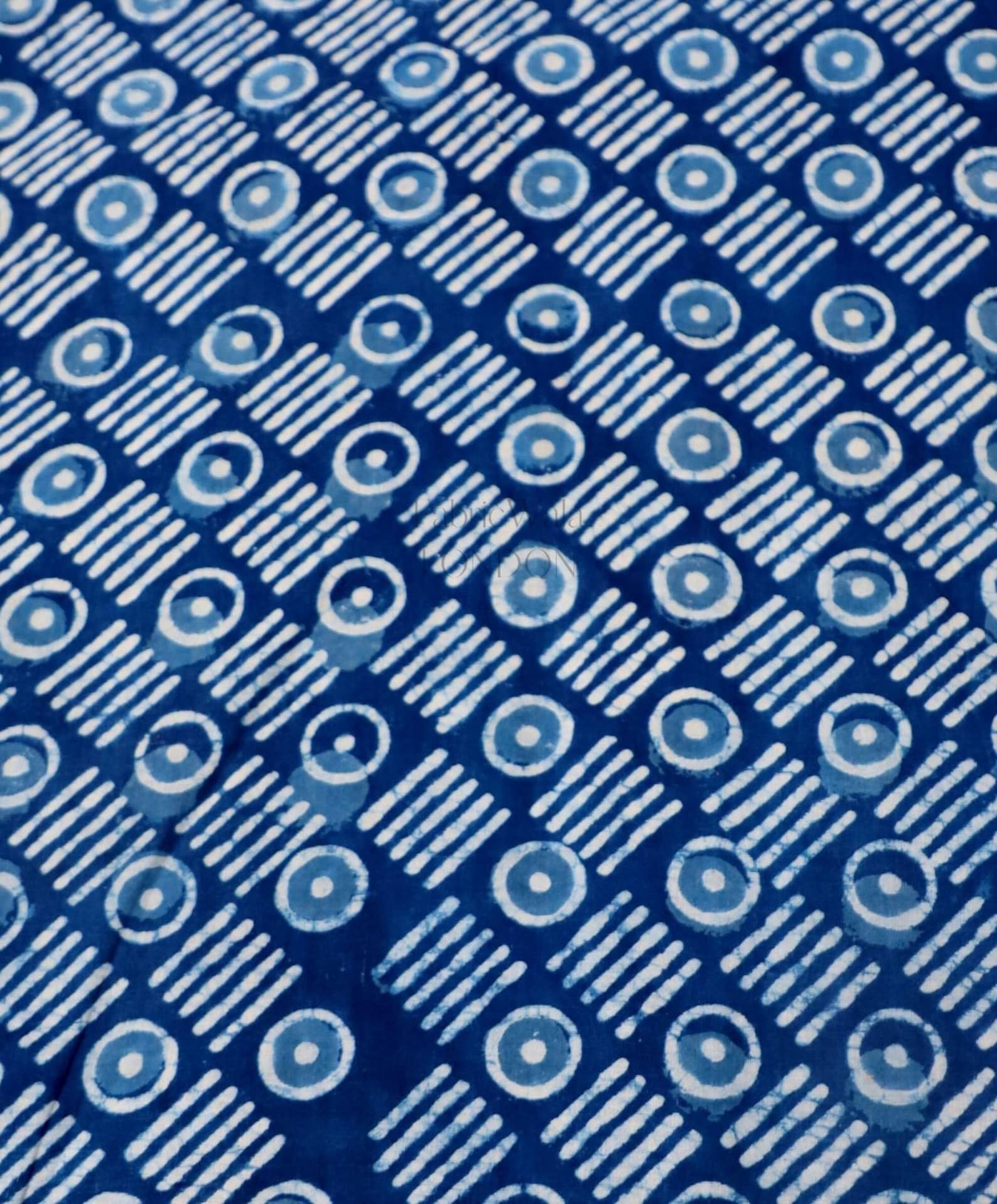 Indigo/dabu/blue Block Prints Fabric Hand Printed Indian Fabric Natural ...