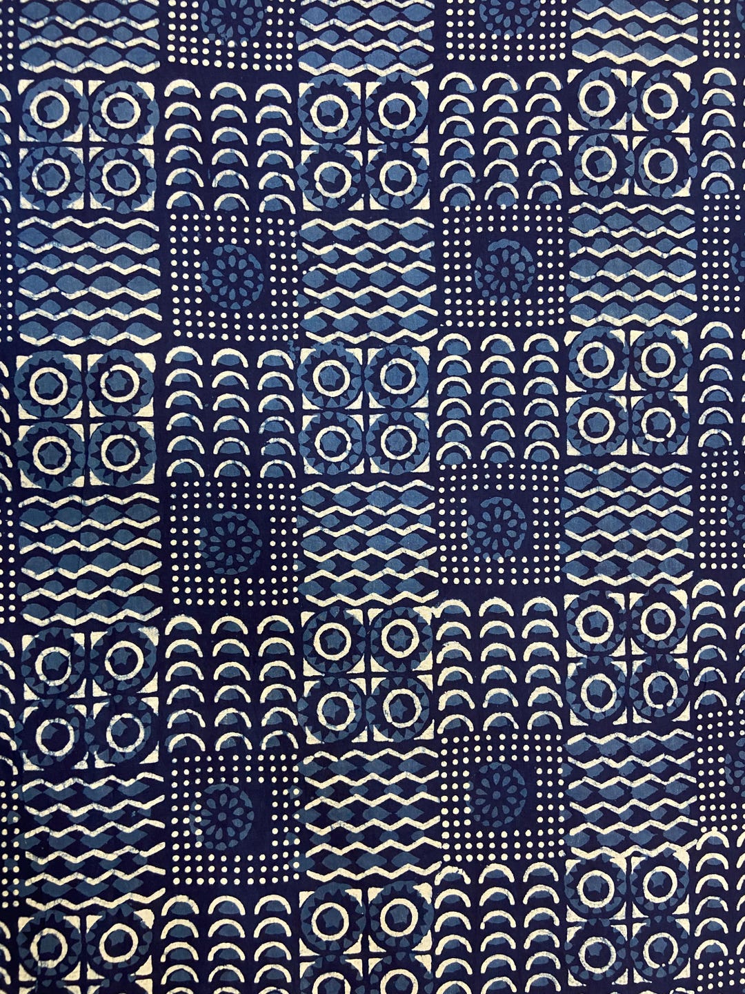 Indigo/dabu/blue Block Prints Fabric Hand Printed Indian Fabric Natural ...