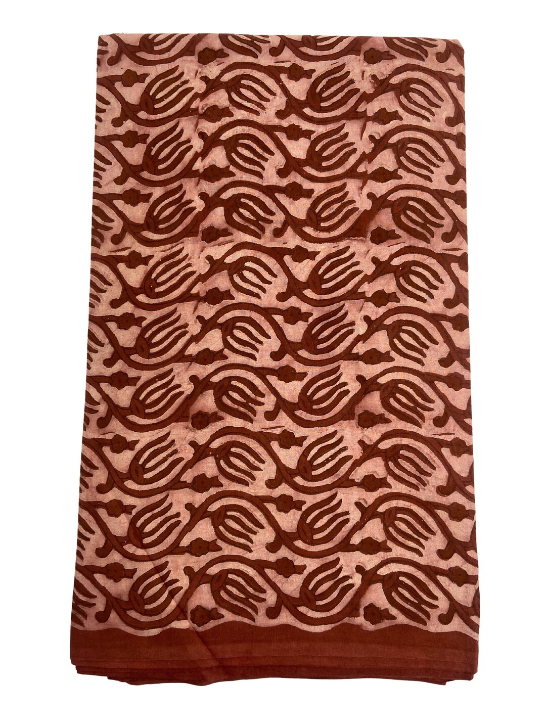 Kashish Dabu Hand Block Print Cotton Running Fabric Natural Color ...