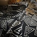 Jet Black Triangle Shape Hand Block Printed 100% Cotton Fabric ...