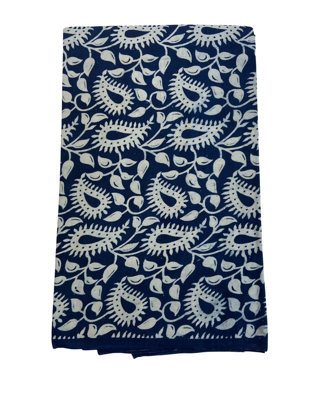 Paisley/leaf Pattern Indigo/dabu/blue Block Print Hand Printed Indian ...