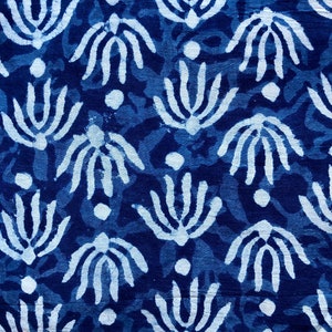 Indigo/dabu/blue Block Prints Fabric Hand Printed Indian Fabric Natural ...